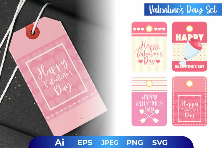 Happy Valentine's Day Lovely Gift Tag Set