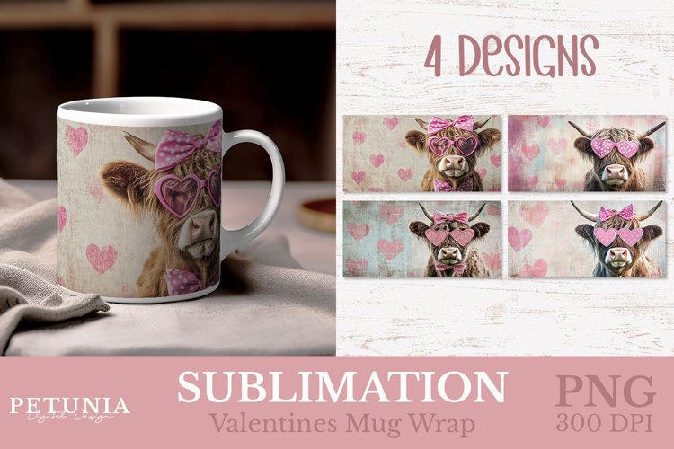 Valentines Day Mug Wrap | Valentines Mug Sublimation