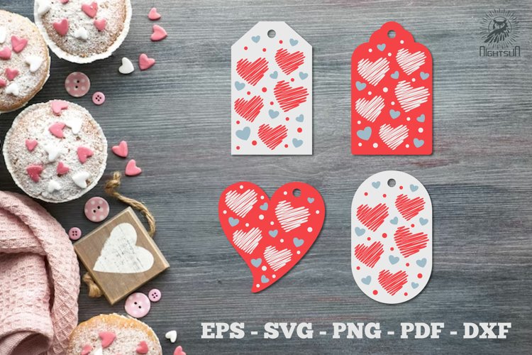 Valentines Tags Template SVG