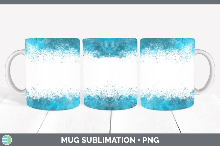 Variety Pack Color Splash Blue Mug Wrap Sublimation Coffee C