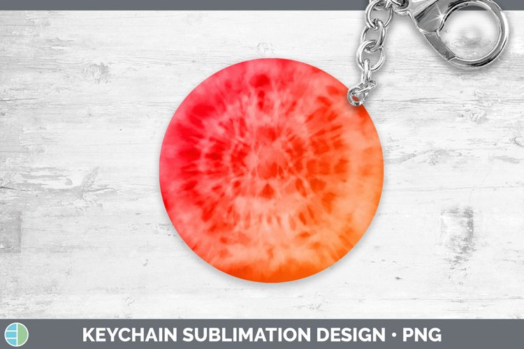 Variety Pack Tie-Dye Orange Keychain Sublimation Keyring Des