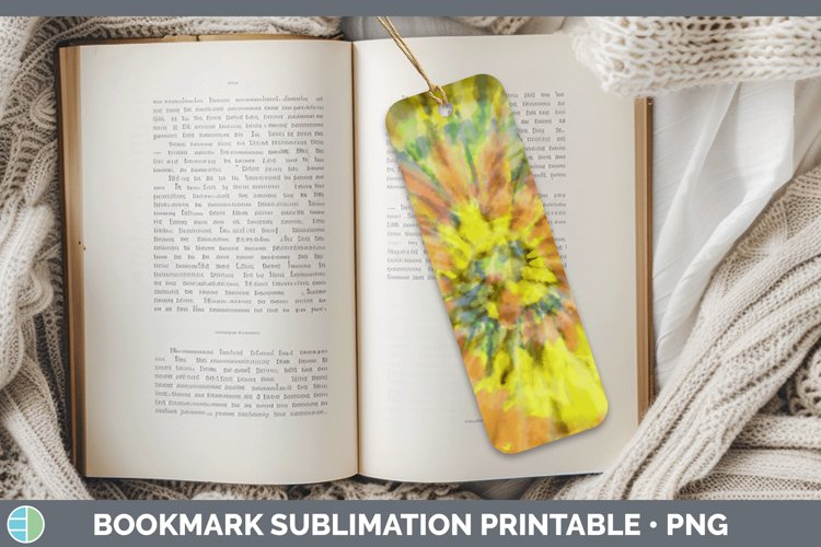 Variety Pack Tie-Dye Yellow Bookmark Sublimation Printable D