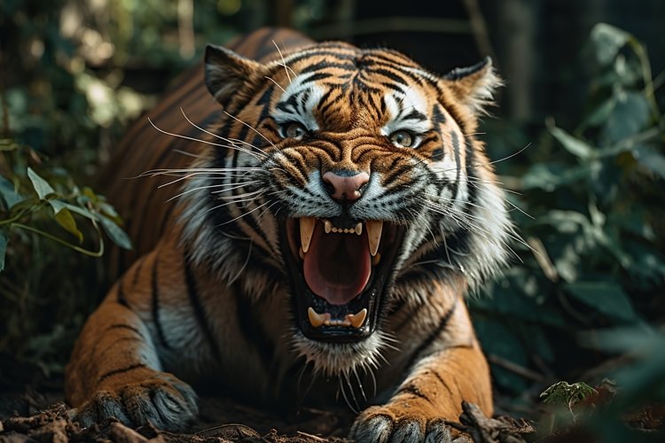 a tiger is angry and shows its fangs (2709955)