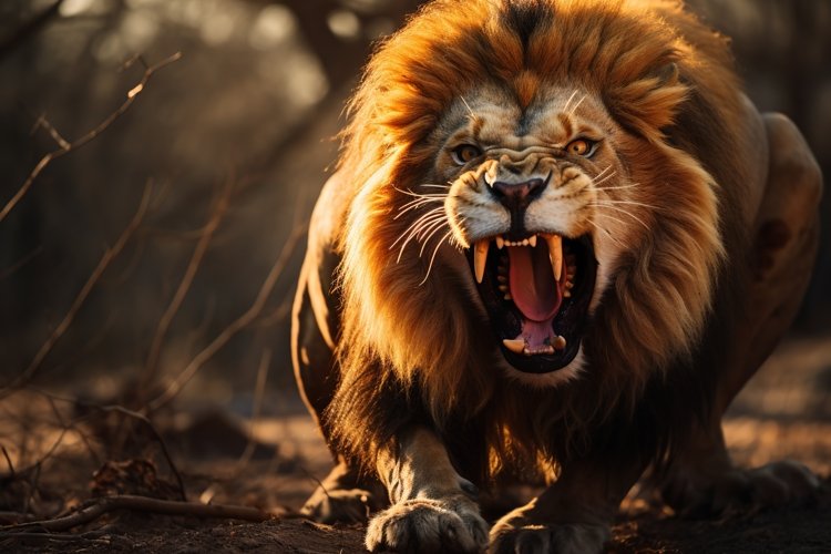 angry lion showing his fangs (2709826)