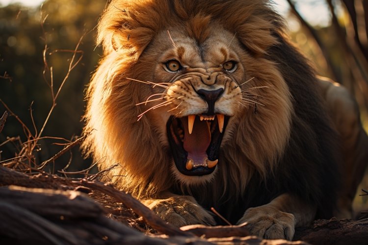 angry lion showing his fangs (2709551)