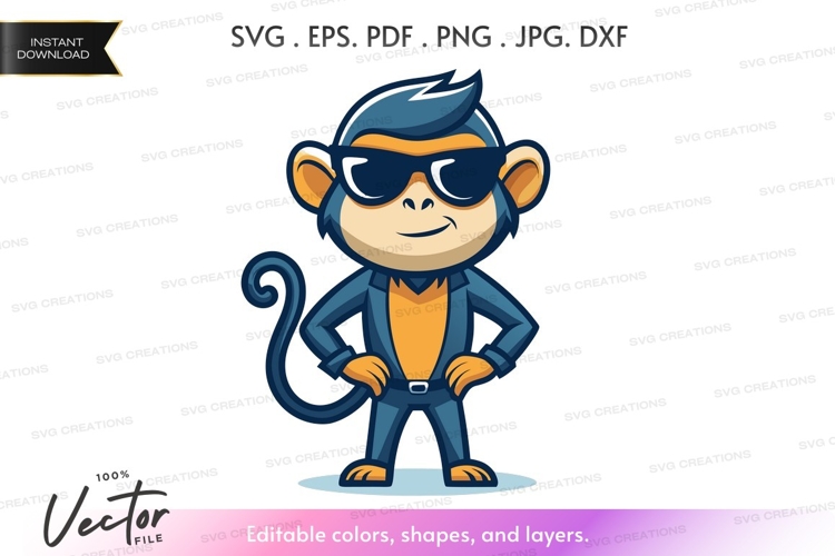 Cool monkey in sunglasses