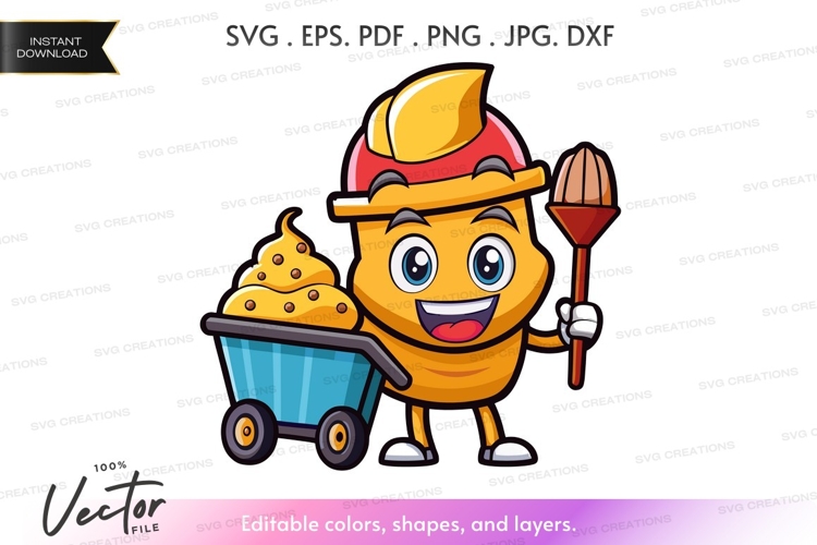 Cheerful ice cream mascot