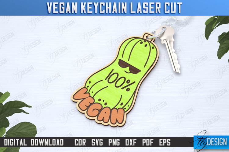 Vegan Keychain Laser Cut | Vegan Keyring | (5451982)