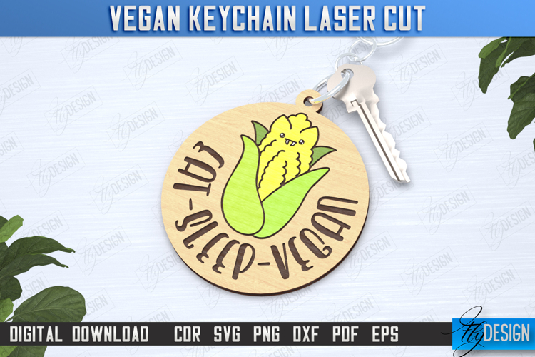 Vegan Keychain Laser Cut | Vegan Keyring | (5451981)