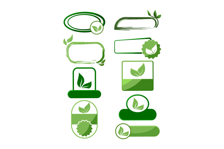 vegan product label set cartoon (6570646)