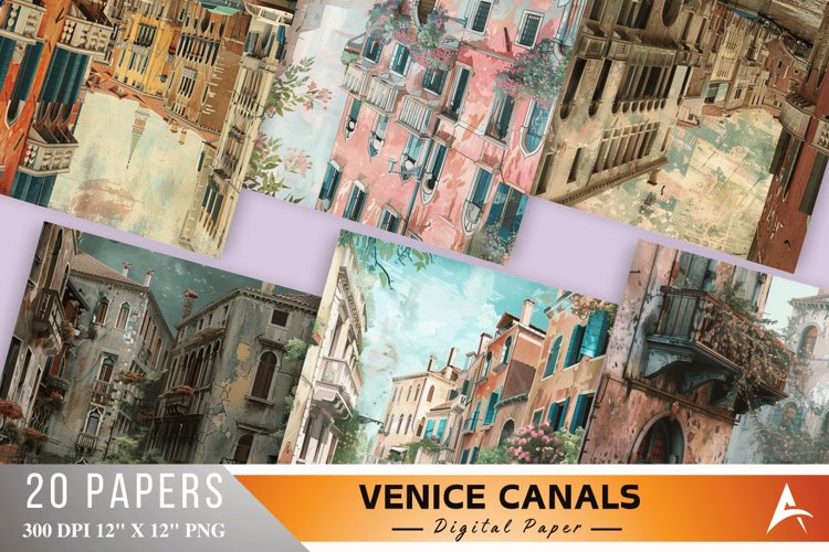 Venice canals Digital Paper bundle