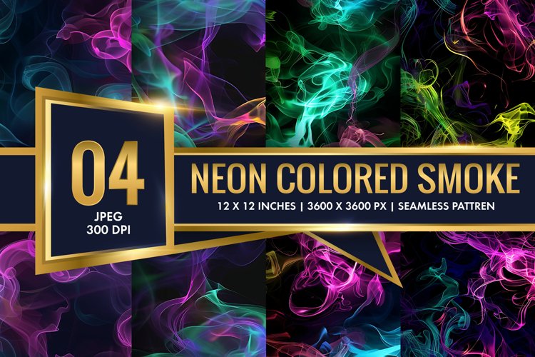 Vibrant Neon Colored Smoke Effect Patterns Digital (5063984)