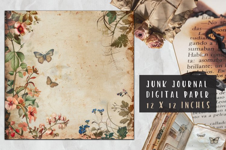 Vintage Flowers Junk Journal Scrapbook Paper (3896131)