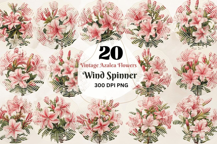 Vintage Azalea Flowers Wind Spinner Bundle