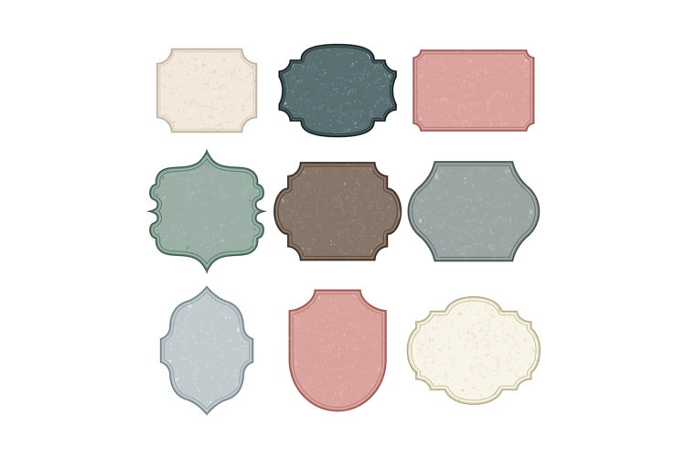 vintage badge set cartoon