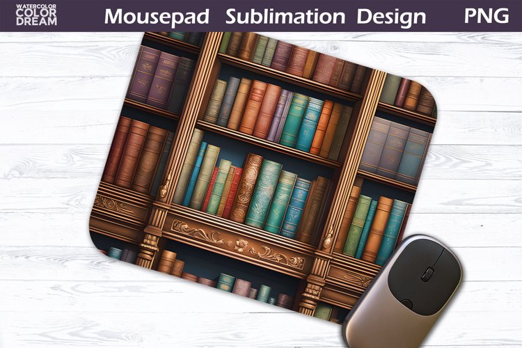 Book Mouse Pad Sublimation Design | Books Lover MousePad