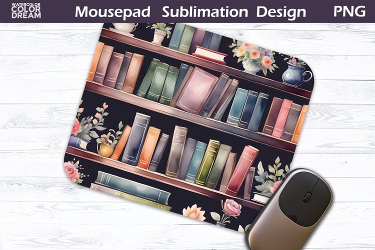 Books MousePad Sublimation Design | Book Lover Mouse Pad