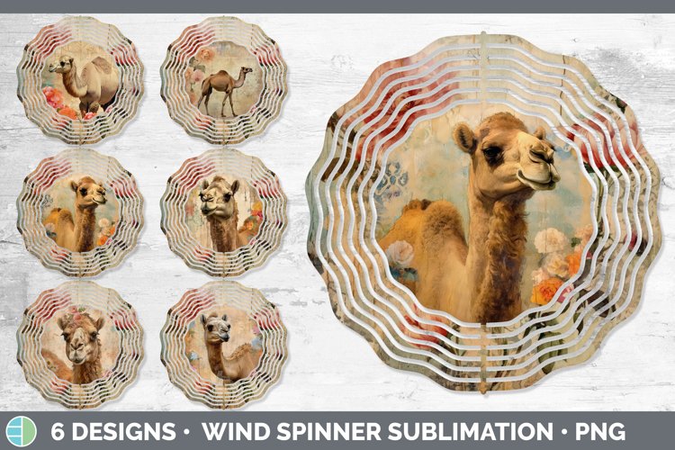 Vintage Camel Wind Spinner | Sublimation Spinner Designs Bun
