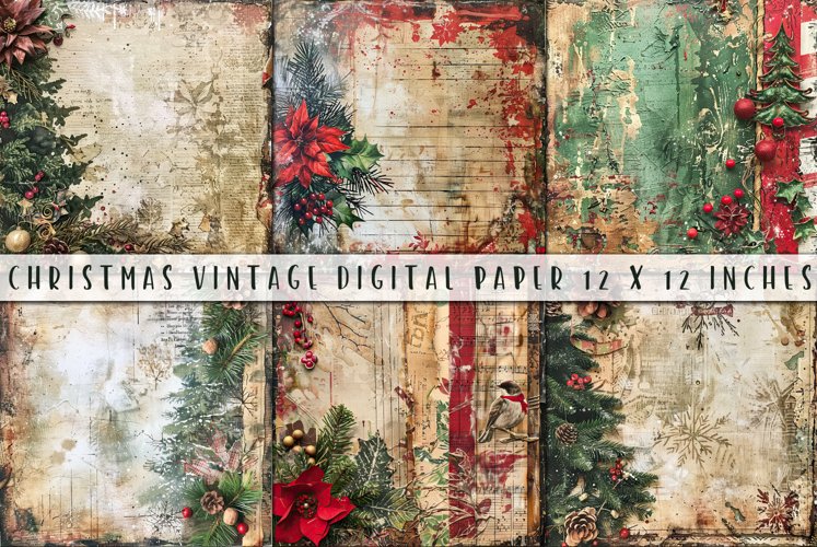 Vintage Christmas Junk Journal Scrapbook Paper (4323048)