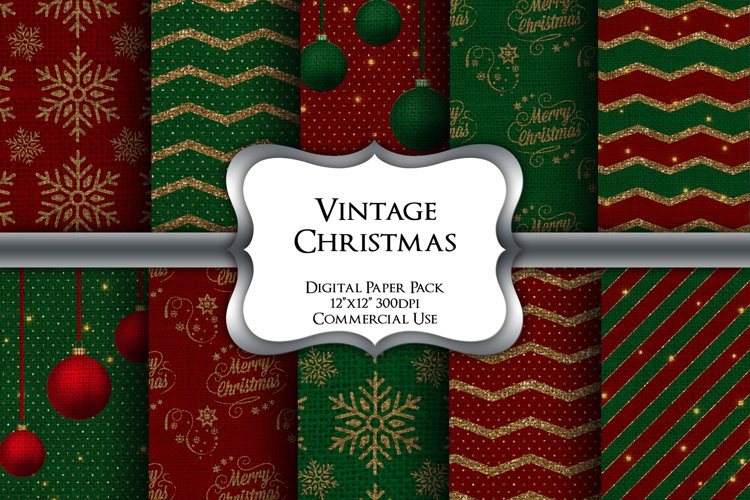 Vintage Christmas Digital Paper Pack (2148752)