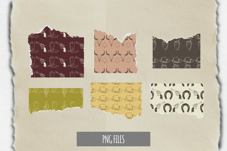 Vintage Cowboy Stuff Torn Paper