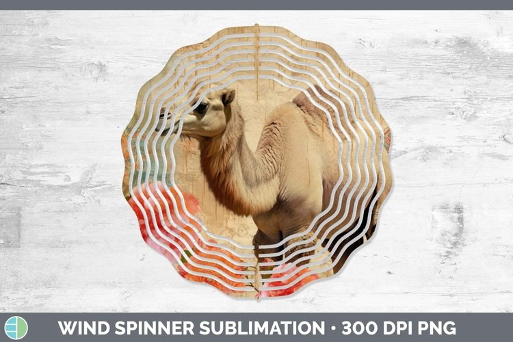 Vintage Decoupage Camel Wind Spinner Sublimation Spinner Des