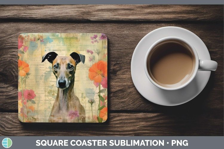 Vintage Decoupage Greyhound Square Coaster Sublimation Coast