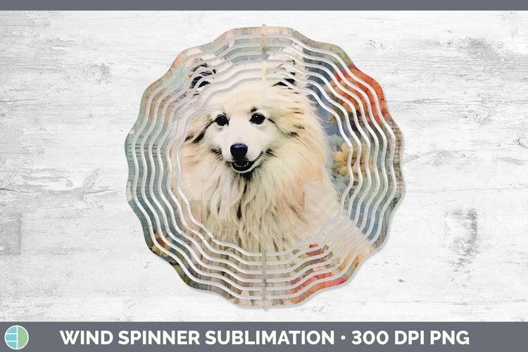 Vintage Dogs American Eskie Dog Wind Spinner Sublimation Spi