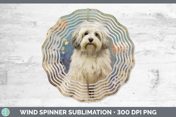 Vintage Dogs Havanese Dog Wind Spinner Sublimation Spinner D