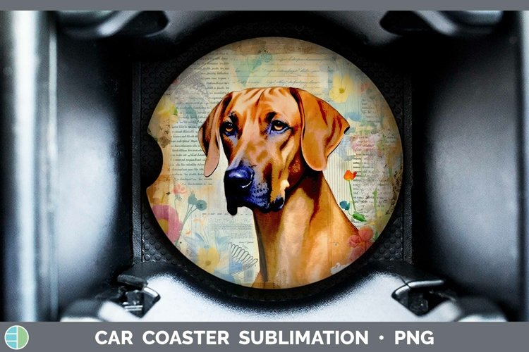 Vintage Dogs Rhodesian Ridgeback Car Coaster Sublimation Coa