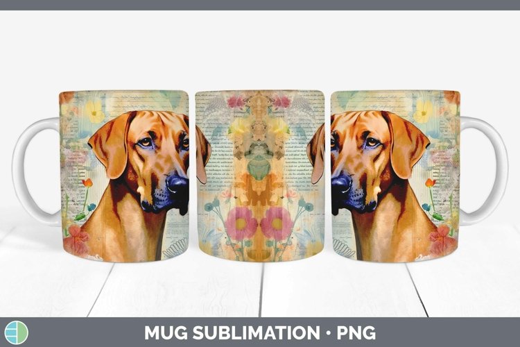 Vintage Dogs Rhodesian Ridgeback Mug Wrap Sublimation Coffee