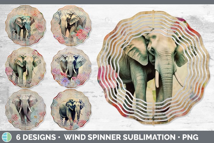 Vintage Elephant Wind Spinner | Sublimation Spinner Designs