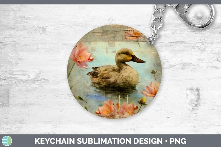 Vintage Farm Duck Keychain Sublimation Keyring Designs