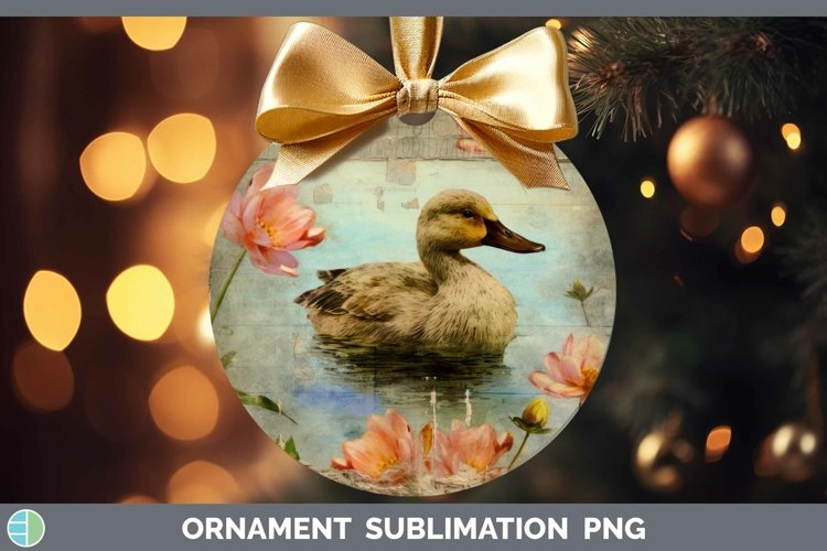 Vintage Farm Duck Ornament Sublimation Bauble Designs