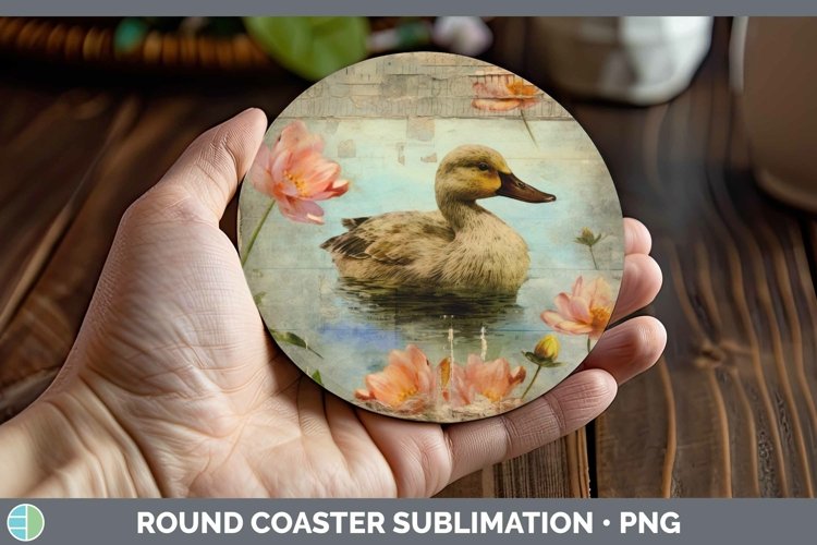Vintage Farm Duck Round Coaster Sublimation Coaster Designs