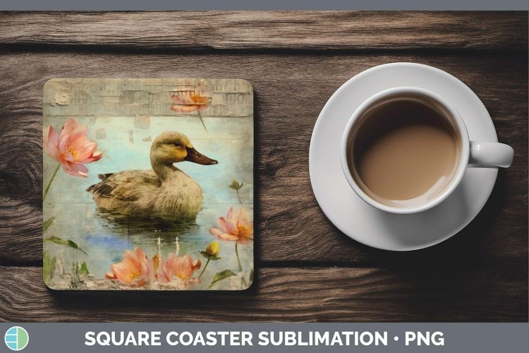 Vintage Farm Duck Square Coaster Sublimation Coaster Designs