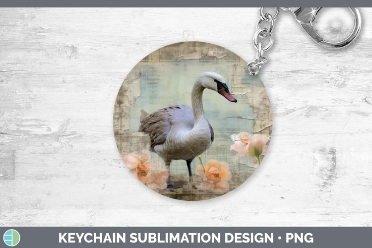 Vintage Farm Goose Keychain Sublimation Keyring Designs