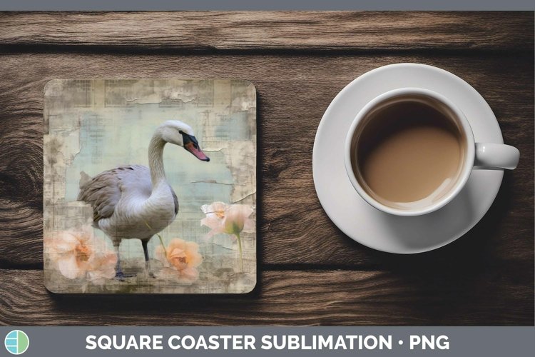 Vintage Farm Goose Square Coaster Sublimation Coaster Design