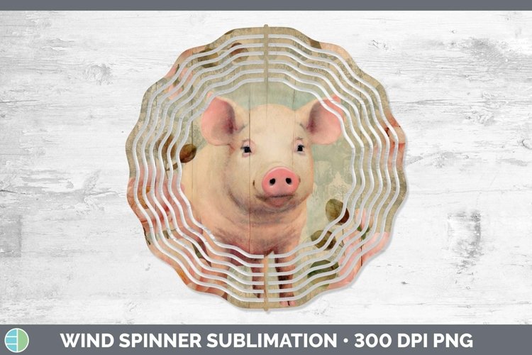 Vintage Farm Pig Wind Spinner Sublimation Spinner Designs