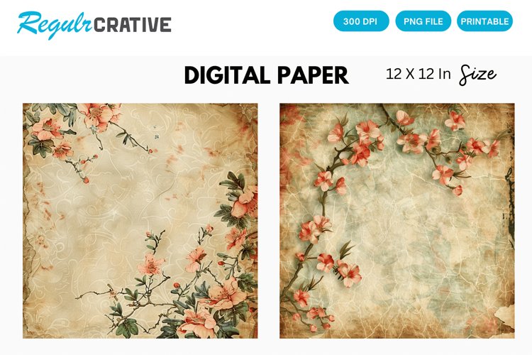 Vintage Floral Digital Paper