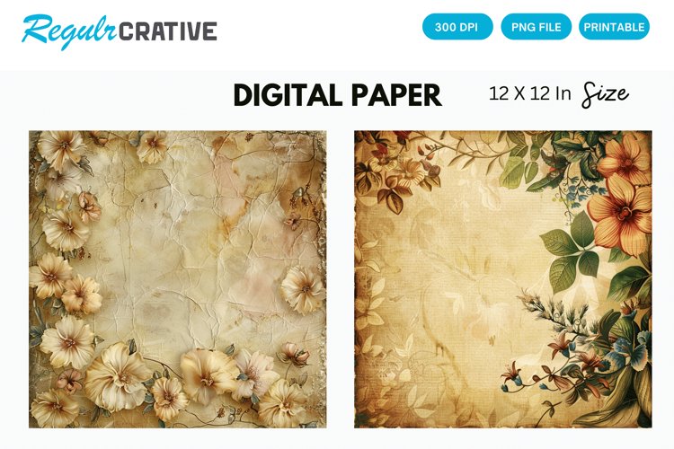 Vintage Floral Digital Paper