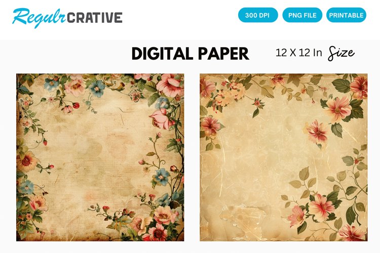 Vintage Floral Digital Paper