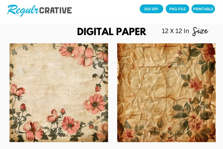 Vintage Floral Digital Paper