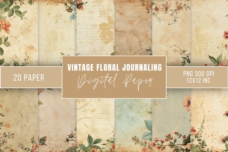 Vintage Floral Seamless Digital Paper Bundle