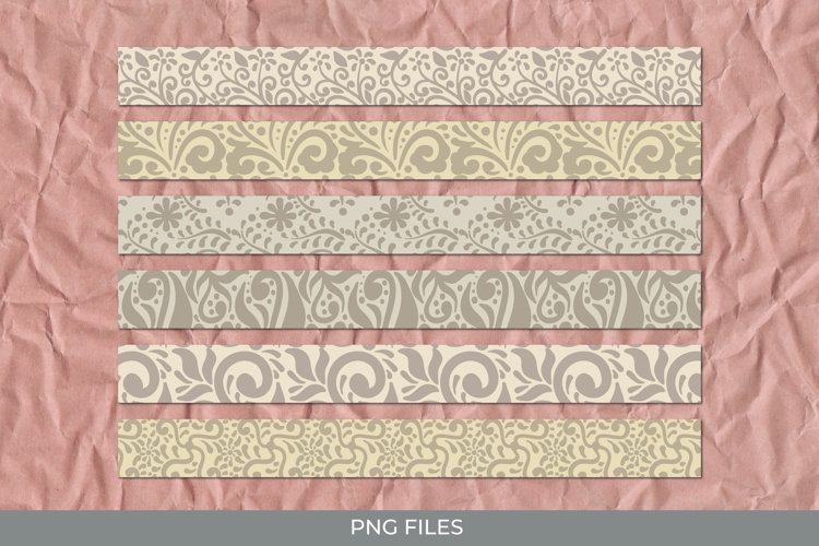 Vintage Floral Ornamental Seamless Strips