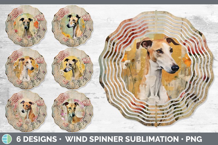 Vintage Greyhound Dog Wind Spinner | Sublimation Spinner Des