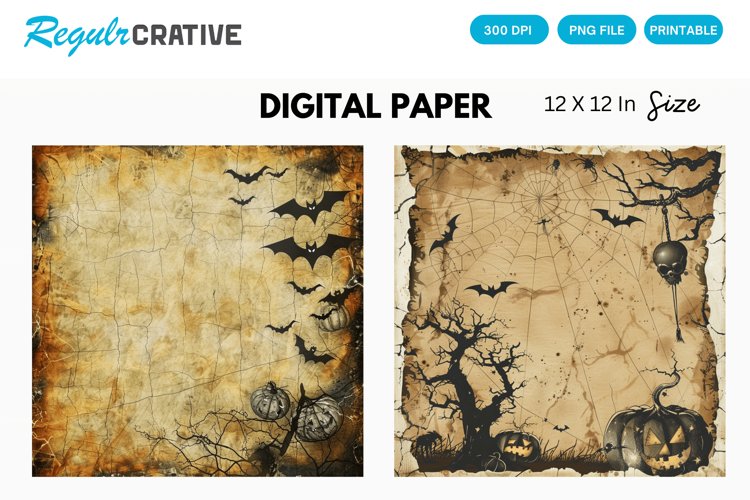 Vintage Halloween Digital Paper
