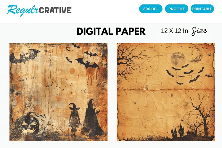 Vintage Halloween Digital Paper