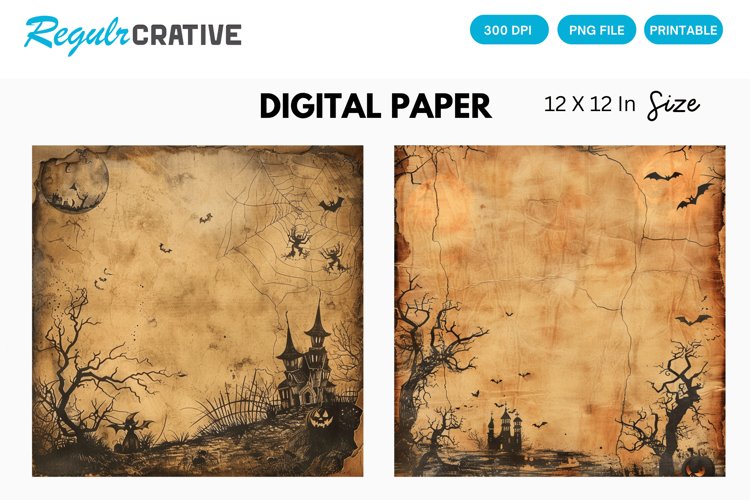 Vintage Halloween Digital Paper