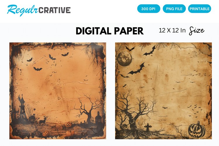 Vintage Halloween Digital Paper